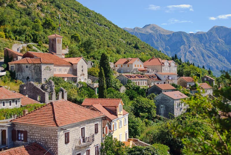 Perast city view stock image. Image of pier, house, boka - 16475447