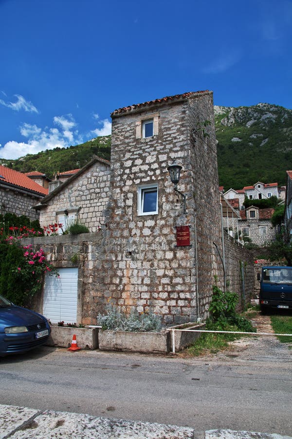 Perast, Montenegro - 06 May 2018: the Vintage Building in Perast on the ...