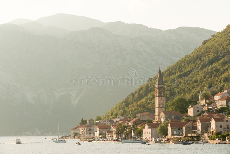 Perast old town stock photo. Image of popular, site, kotor - 76458026