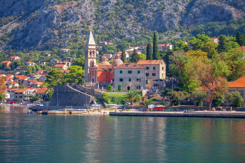 Perast town in Kotor Bay stock image. Image of nature - 155671941