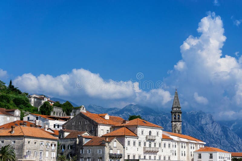 Perast Town. Montenegro, Europe Stock Image - Image of landscape ...