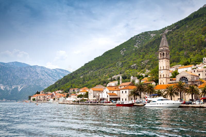 Perast town in Montenegro stock photo. Image of attraction - 113149522