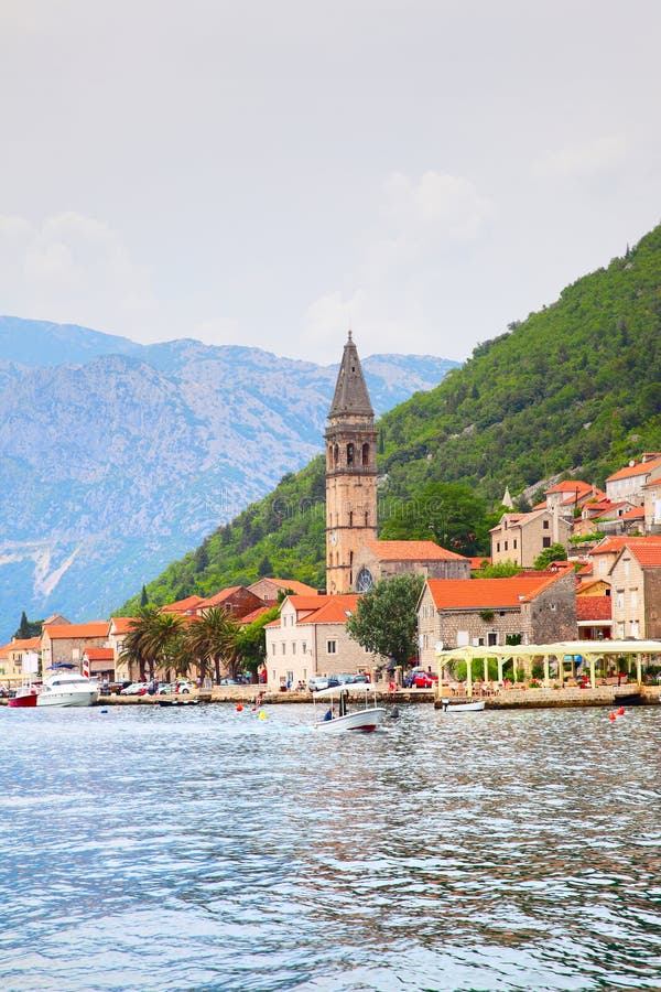 Perast town,Montenegro stock image. Image of coastline - 37698957