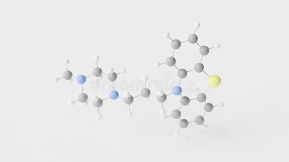 Perazine Molecule 3d, Molecular Structure, Ball and Stick Model ...