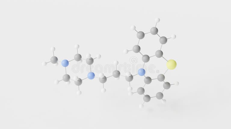 Perazine Molecule 3d, Molecular Structure, Ball and Stick Model ...