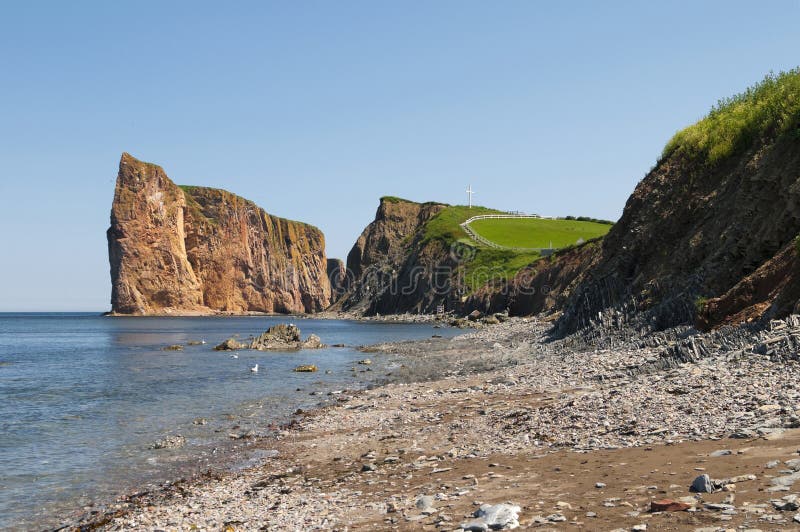 Perce Rock stock photo. Image of lawrence, coast, america - 34612292