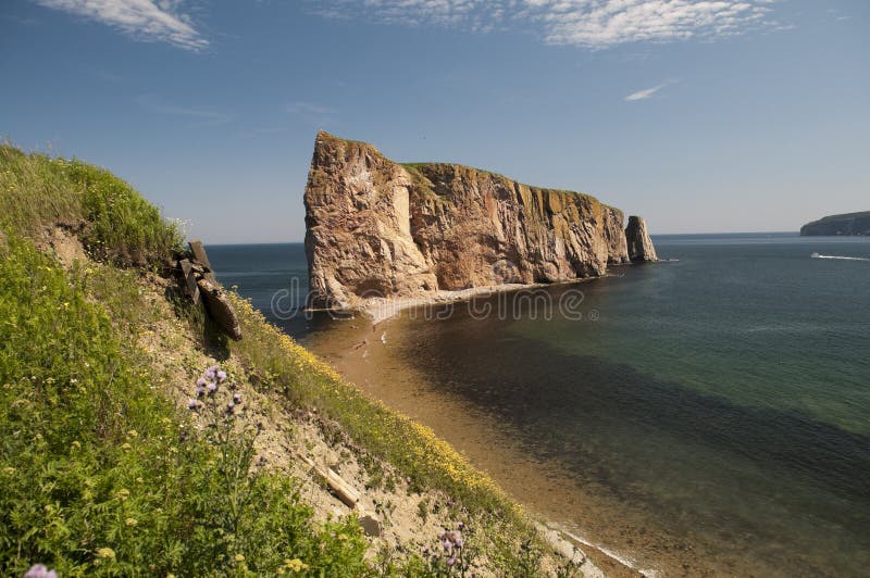 Perce Rock stock photo. Image of landscape, coast, america - 34612292