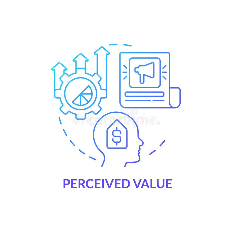 Perceived Value Blue Gradient Concept Icon Stock Vector - Illustration ...