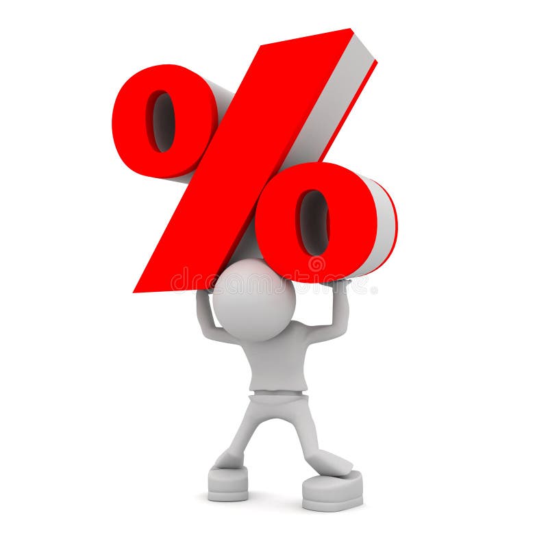 Percentage Sign - Thinking Man and Percent Symbol Stock Illustration ...