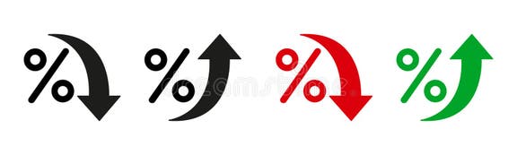 Percent Arrow Icon, Up and Down Percent Icon with Arrow, Decrease ...
