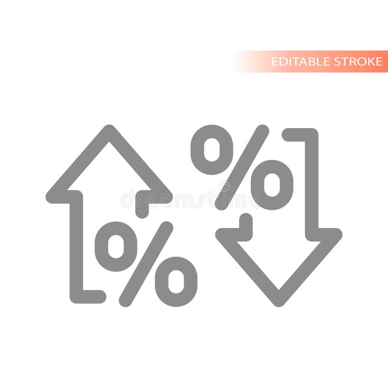 Percent Arrows Up and Down Icon Set Stock Vector - Illustration of income, decrease: 359538035