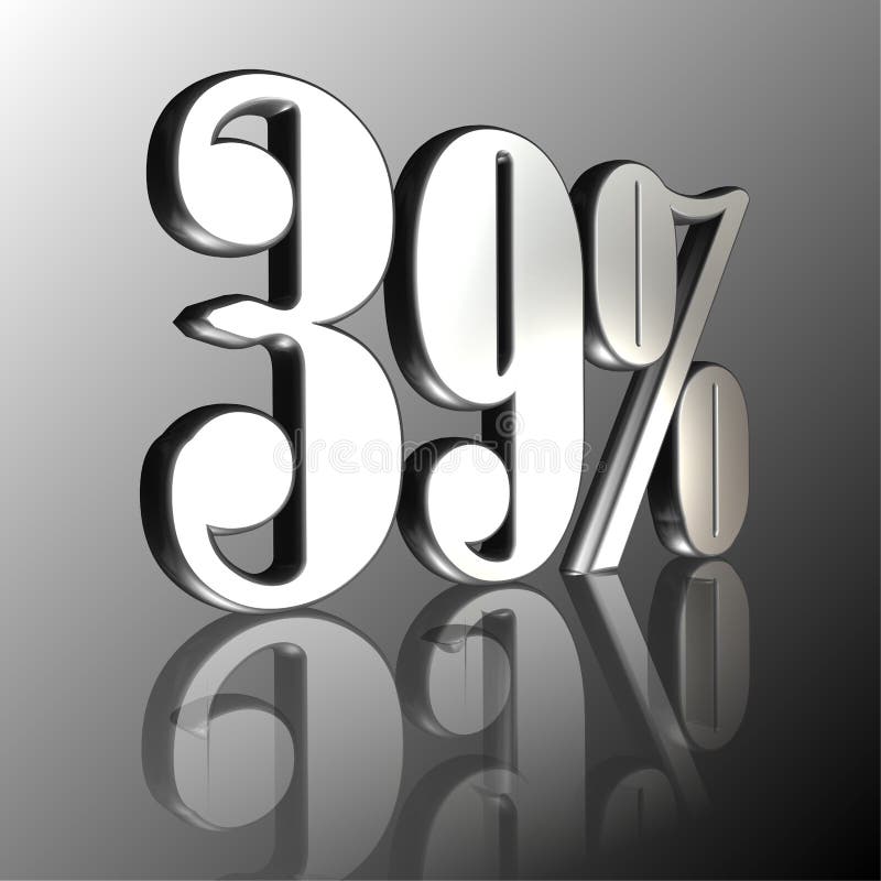 39 , 39 Percent As a 3D Illustration, 3D Rendering Stock Illustration ...