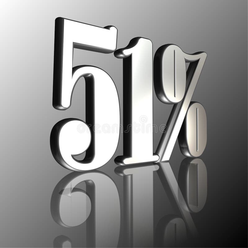 51 , 51 Percent As a 3D Illustration, 3D Rendering Stock Illustration ...