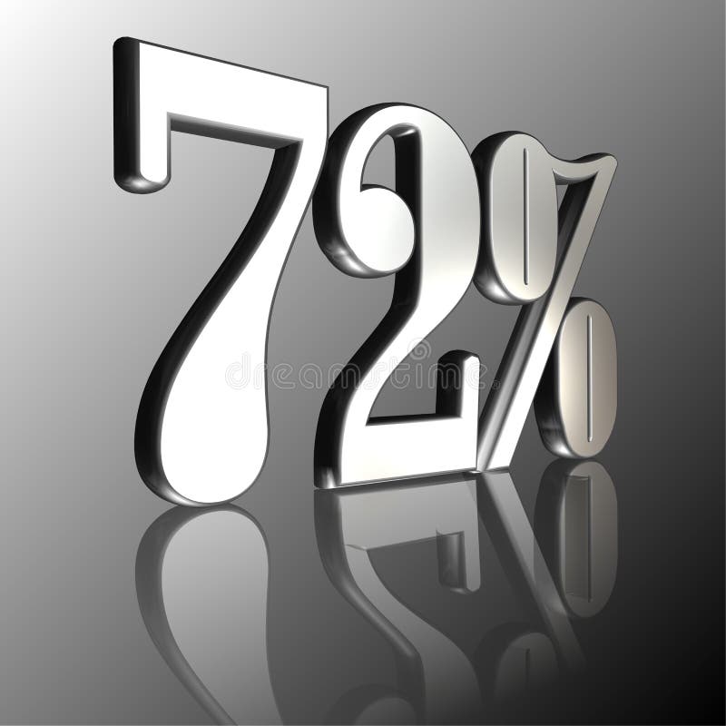 72 , 72 Percent As a 3D Illustration, 3D Rendering Stock Illustration ...