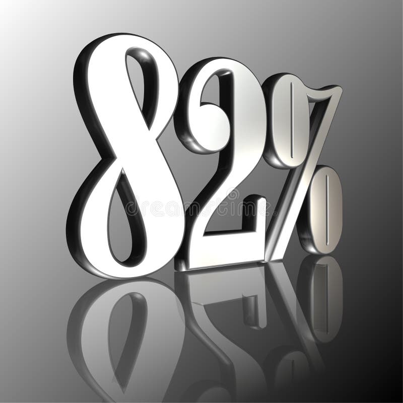 82 , 82 Percent As a 3D Illustration, 3D Rendering Stock Illustration ...