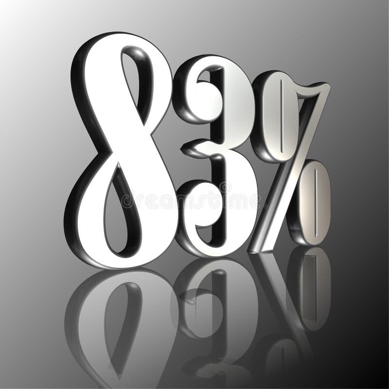 83 , 83 Percent As a 3D Illustration, 3D Rendering Stock Illustration ...