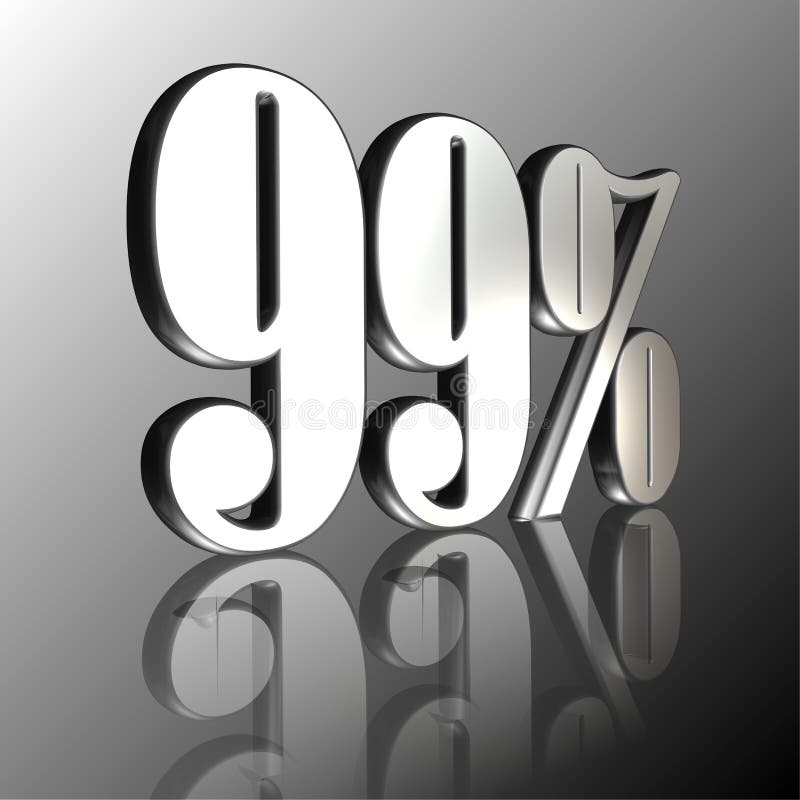99 , 99 Percent As a 3D Illustration, 3D Rendering Stock Illustration ...