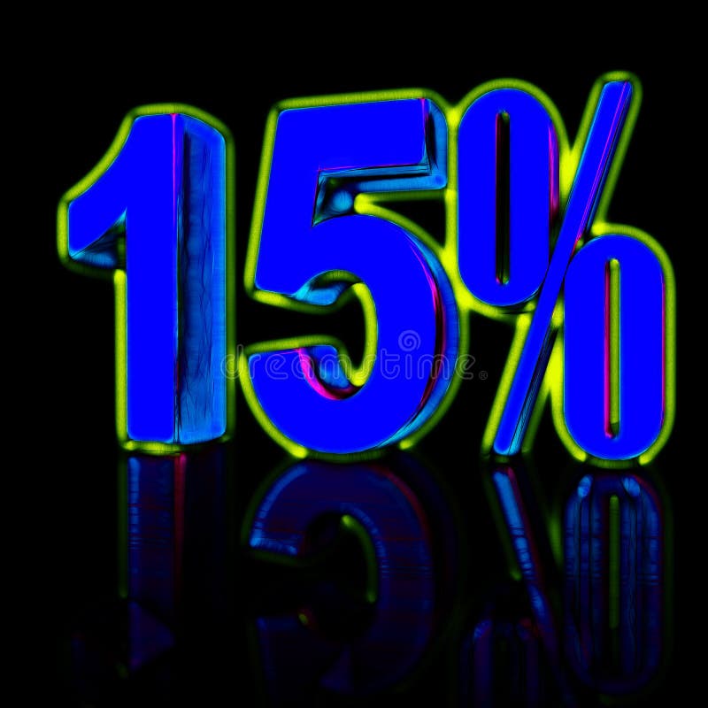 15 , 15 Percent As a 3D Illustration, 3D Rendering Stock Illustration ...
