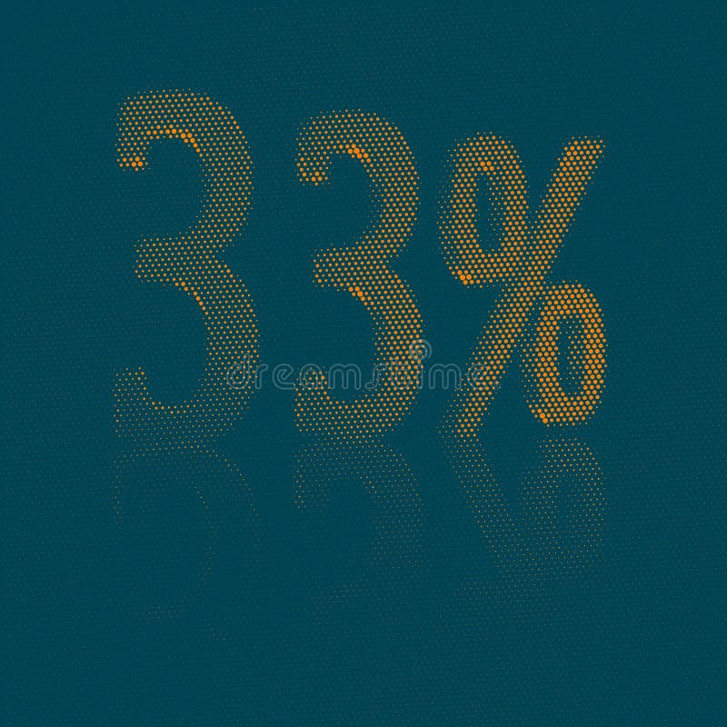 33 , 33 Percent As a 3D Illustration, 3D Rendering Stock Illustration ...