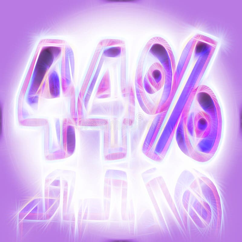44 , 44 Percent As a 3D Illustration, 3D Rendering Stock Illustration ...