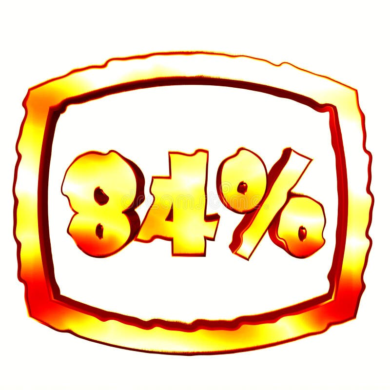 84 , 84 Percent As a 3D Illustration, 3D Rendering Stock Illustration ...