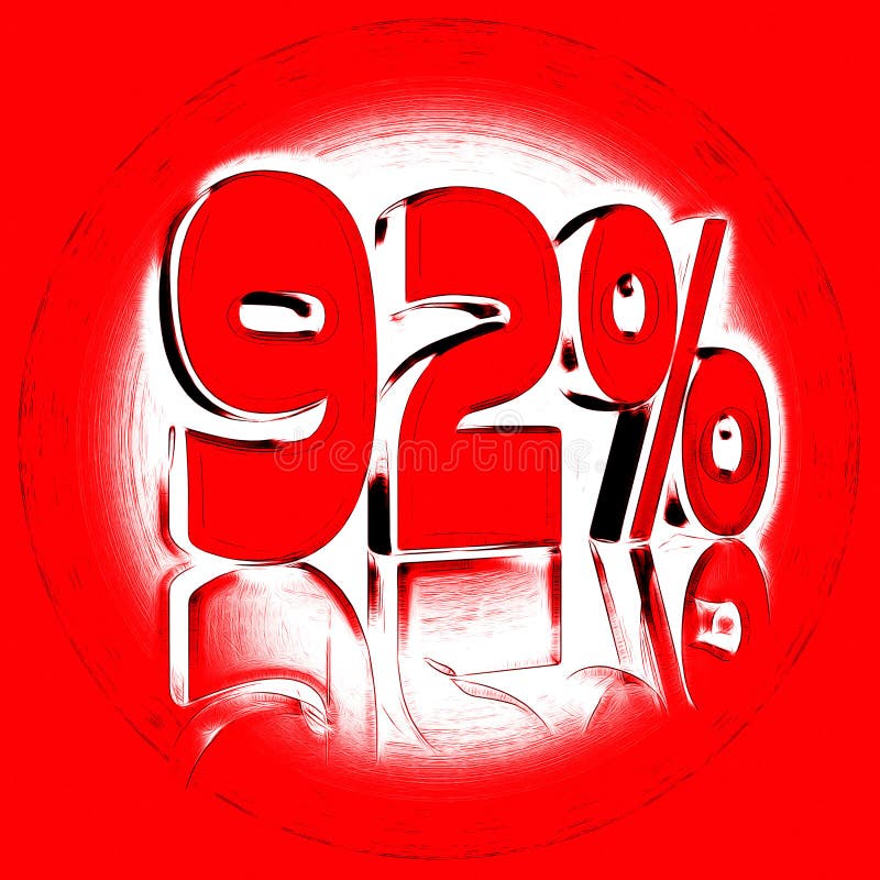 92 , 92 Percent As a 3D Illustration, 3D Rendering Stock Illustration ...