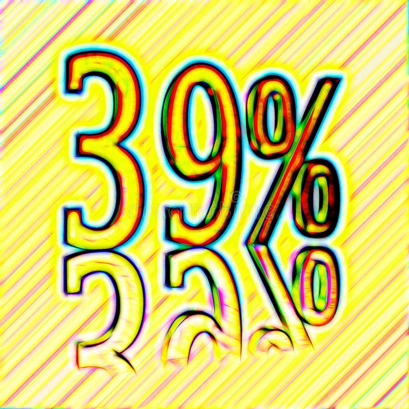 39 , 39 Percent As a 3D Illustration, 3D Rendering Stock Illustration ...