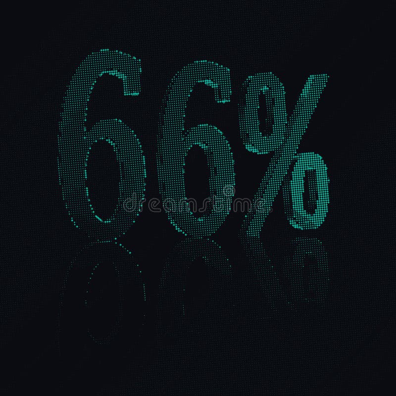 66 , 66 Percent As a 3D Illustration, 3D Rendering Stock Illustration ...
