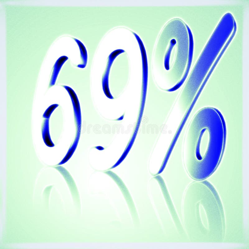 69 , 69 Percent As a 3D Illustration, 3D Rendering Stock Illustration ...