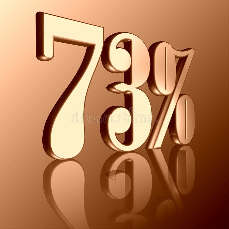73 , 73 Percent As a 3D Illustration, 3D Rendering Stock Illustration ...