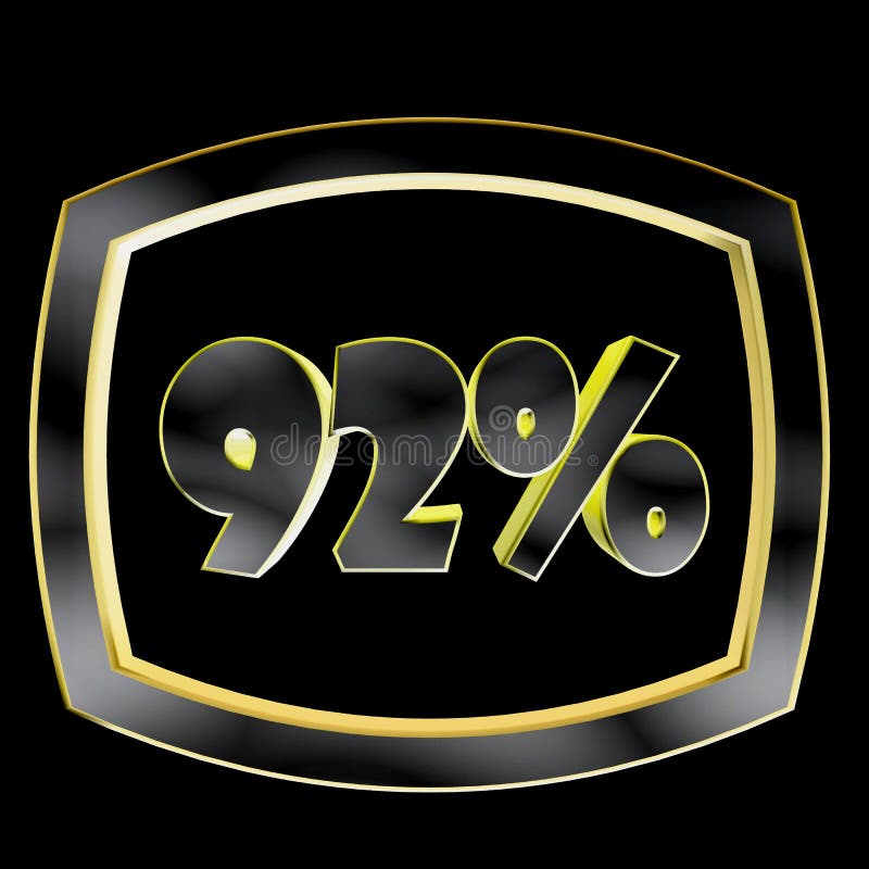 92 , 92 Percent As a 3D Illustration, 3D Rendering Stock Illustration ...