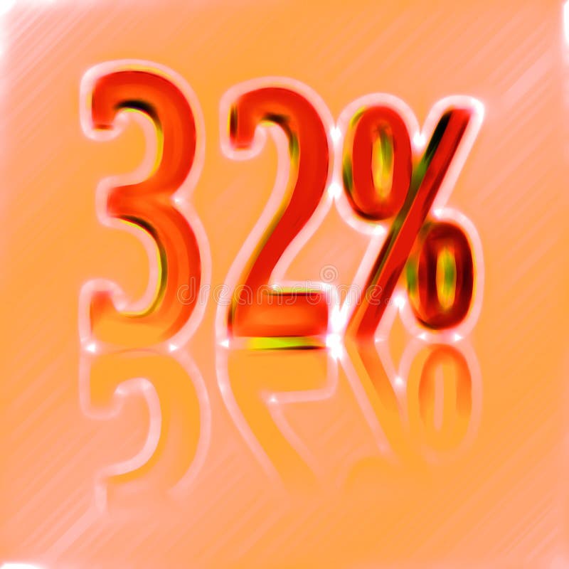 32 , 32 Percent As a 3D Illustration, 3D Rendering Stock Illustration ...