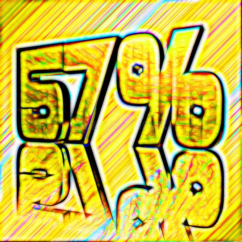 57 , 57 Percent As a 3D Illustration, 3D Rendering Stock Illustration ...