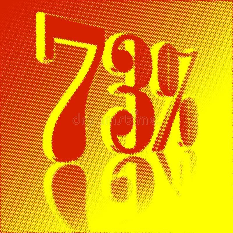 73 , 73 Percent As a 3D Illustration, 3D Rendering Stock Illustration ...