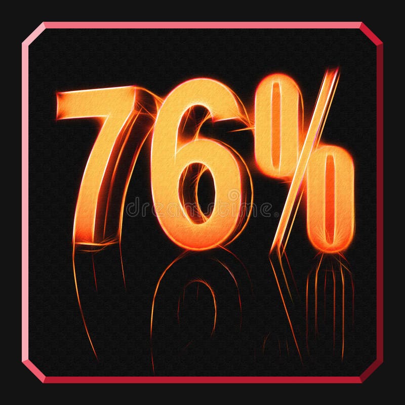 76 , 76 Percent As a 3D Illustration, 3D Rendering Stock Illustration ...