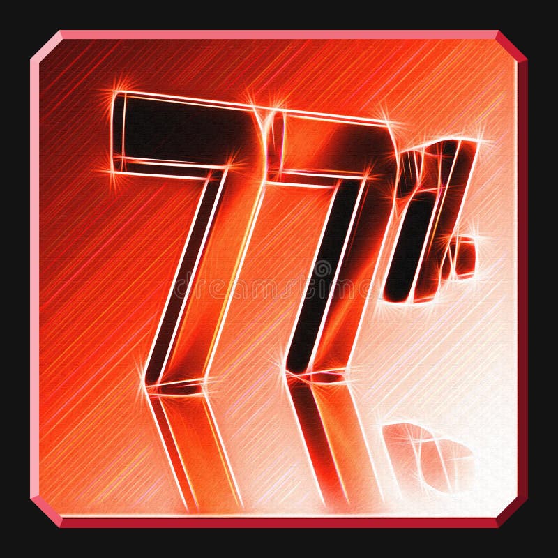 77 , 77 Percent As a 3D Illustration, 3D Rendering Stock Illustration ...