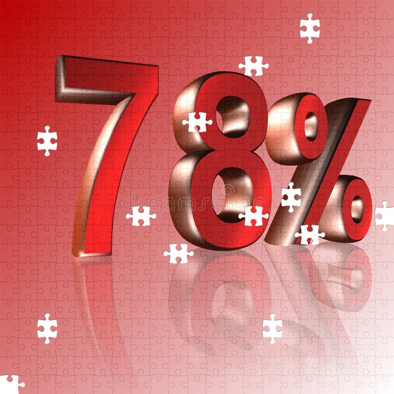 78 , 78 Percent As a 3D Illustration, 3D Rendering Stock Illustration ...