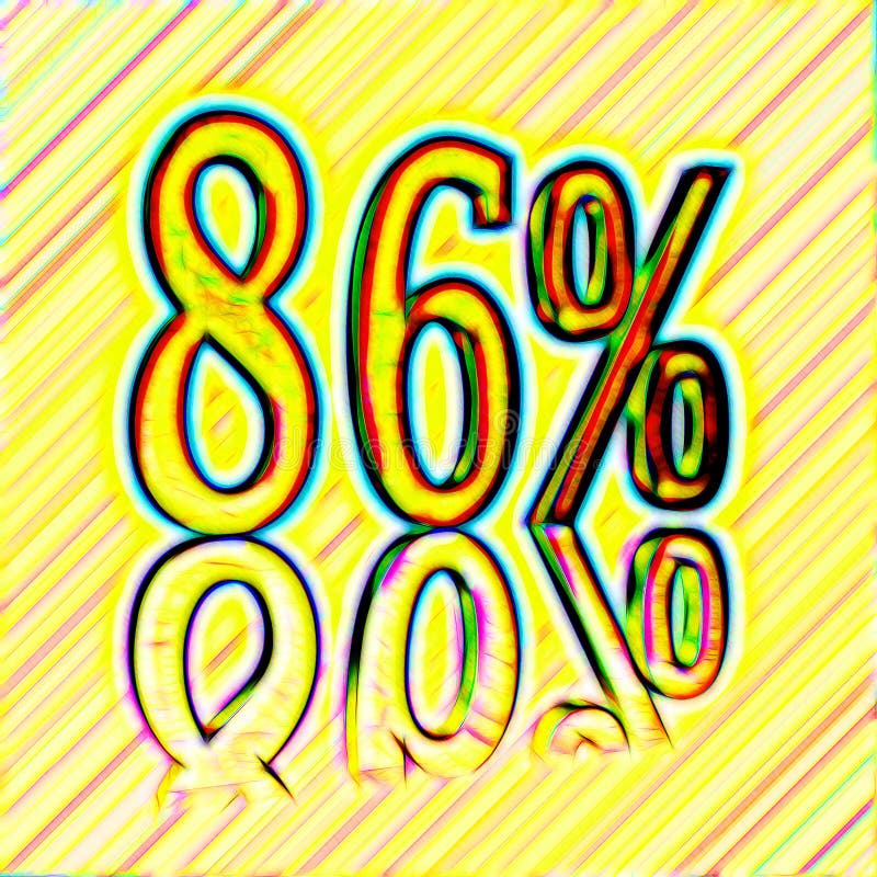 86 , 86 Percent As a 3D Illustration, 3D Rendering Stock Illustration ...