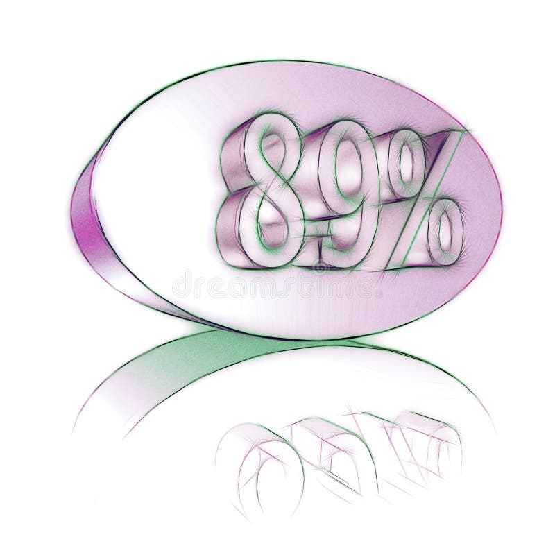 89 , 89 Percent As a 3D Illustration, 3D Rendering Stock Illustration ...