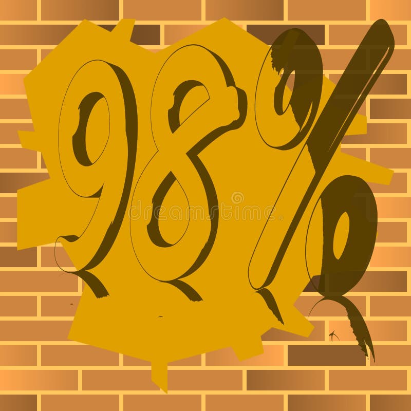 98 , 98 Percent As a 3D Illustration, 3D Rendering Stock Illustration ...