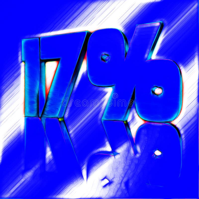 17 , 17 Percent As a 3D Illustration, 3D Rendering Stock Illustration ...