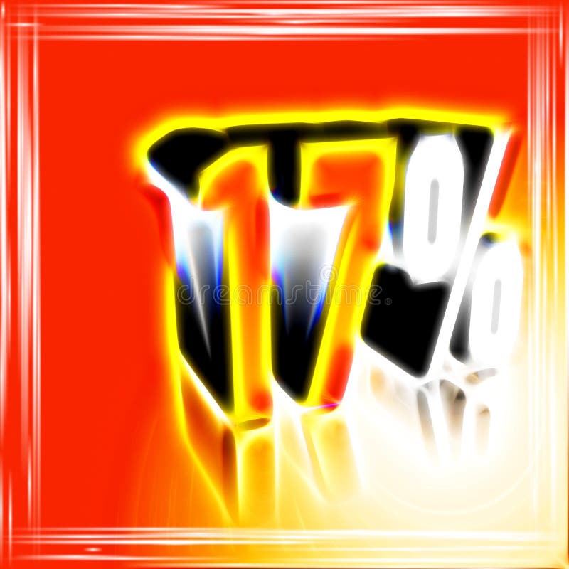 17 , 17 Percent As a 3D Illustration, 3D Rendering Stock Illustration ...