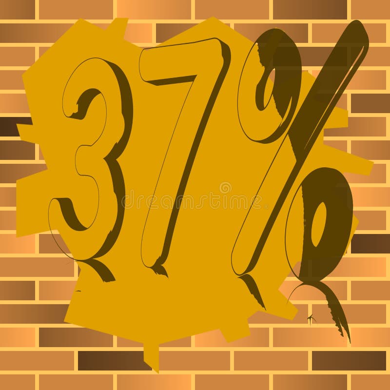 37 , 37 Percent As a 3D Illustration, 3D Rendering Stock Illustration ...