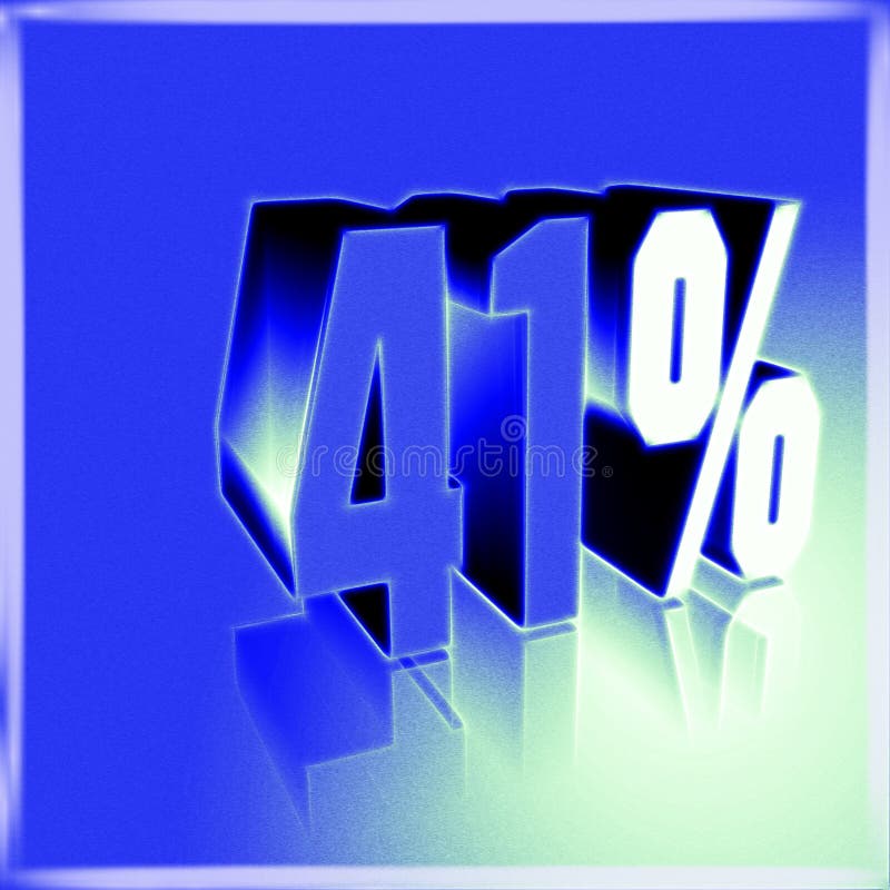 41 , 41 Percent As a 3D Illustration, 3D Rendering Stock Illustration ...