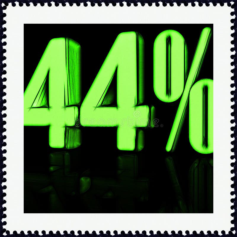 44 , 44 Percent As a 3D Illustration, 3D Rendering Stock Illustration ...