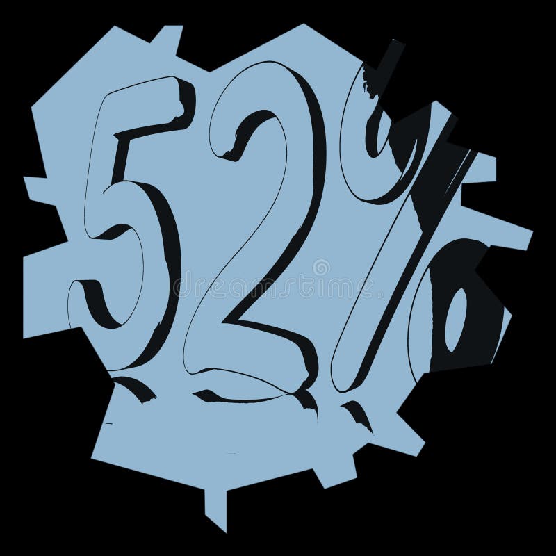 52 , 52 Percent As a 3D Illustration, 3D Rendering Stock Illustration ...