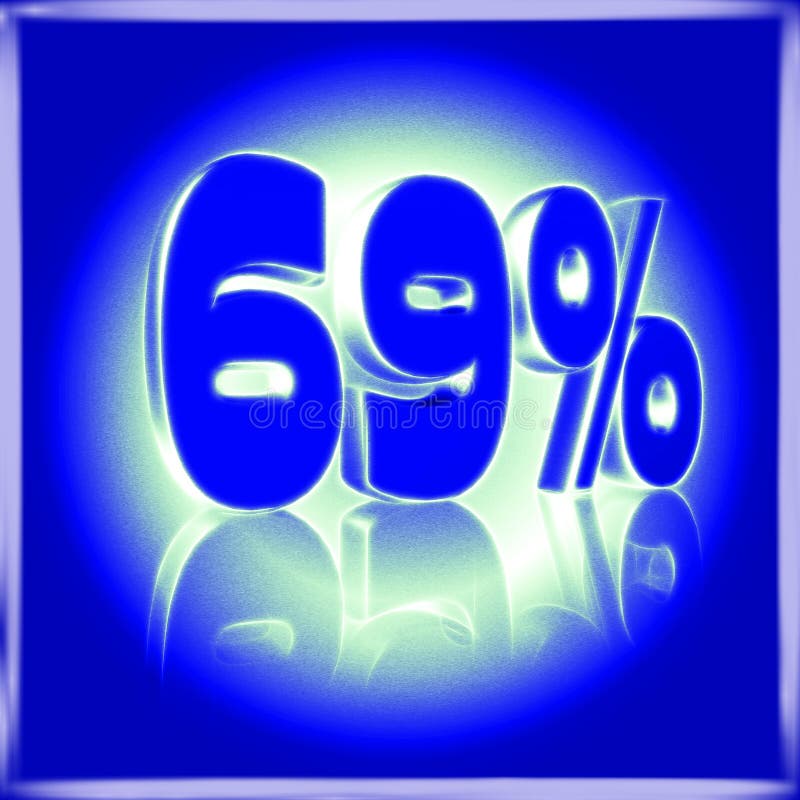 69 , 69 Percent As a 3D Illustration, 3D Rendering Stock Illustration ...