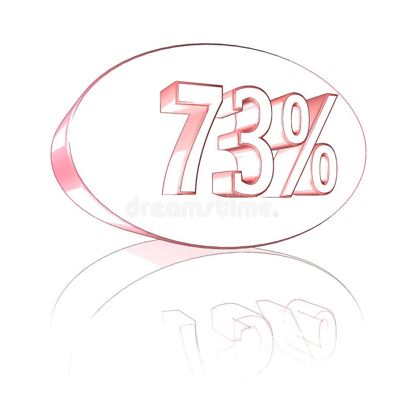 73 , 73 Percent As a 3D Illustration, 3D Rendering Stock Illustration ...