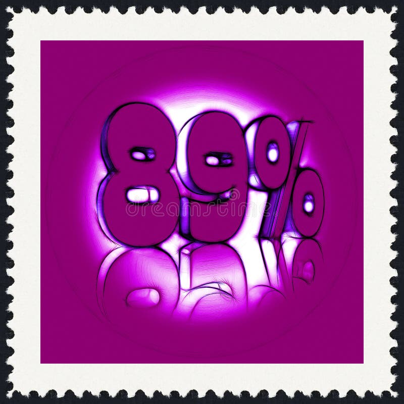 89 , 89 Percent As a 3D Illustration, 3D Rendering Stock Illustration ...