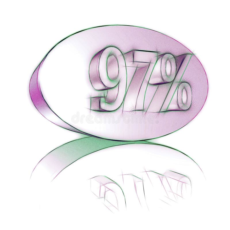 97 , 97 Percent As a 3D Illustration, 3D Rendering Stock Illustration ...